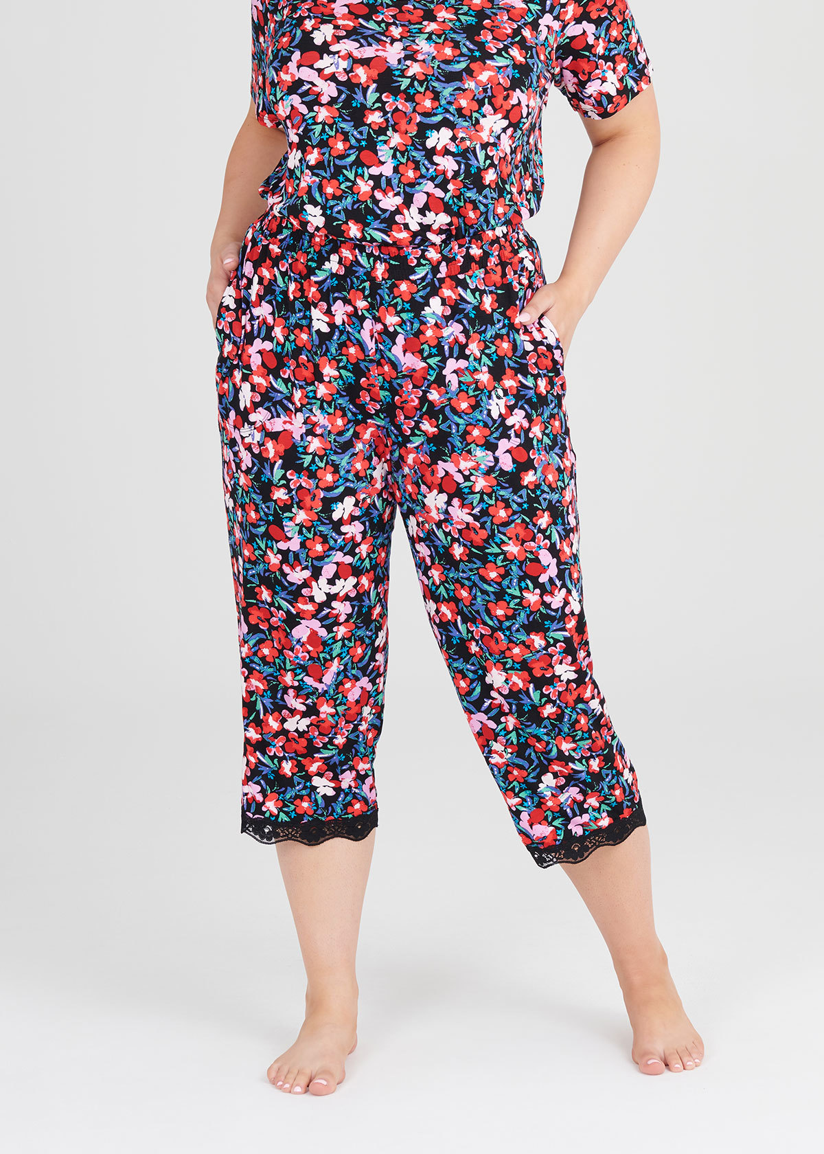 Shop Plus Size Natural Print Pj Pant in Red | Taking Shape AU