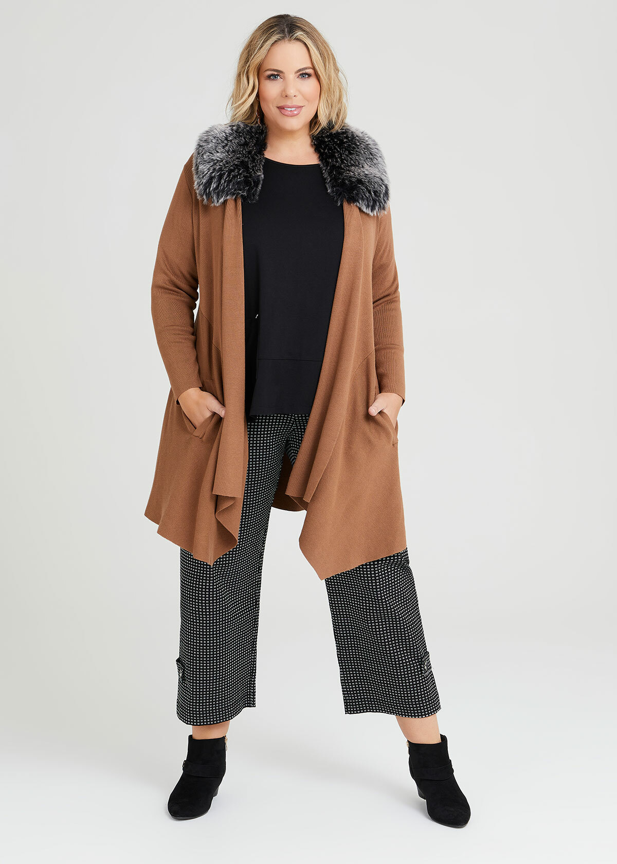 Shop Plus Size Ingrid Bamboo Cardigan, Brown | Taking Shape AU