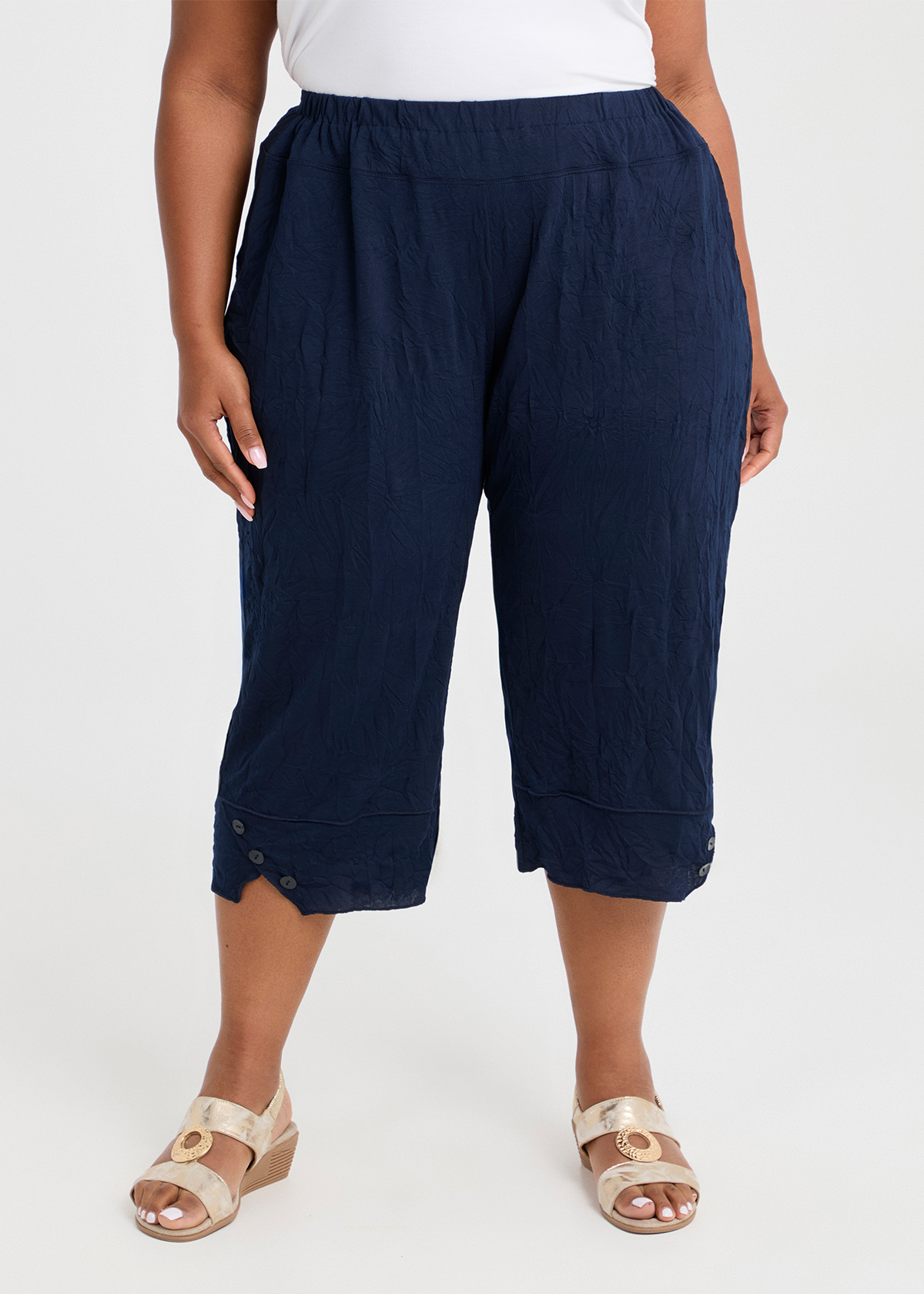 Shop Plus Size Petite Alicia Crop Pant, Blue | Taking Shape NZ