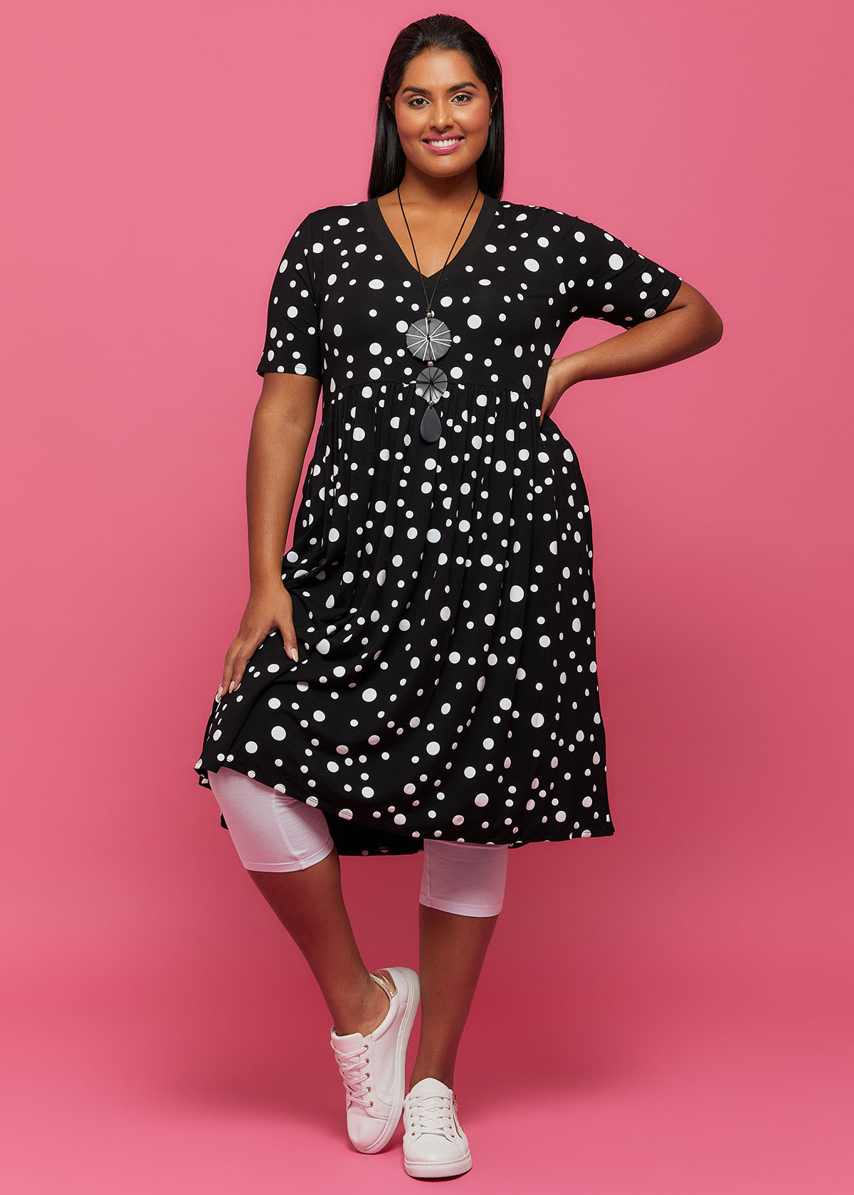Shop Plus Size Natural Carly Spot Dress In Multi Taking Shape Au