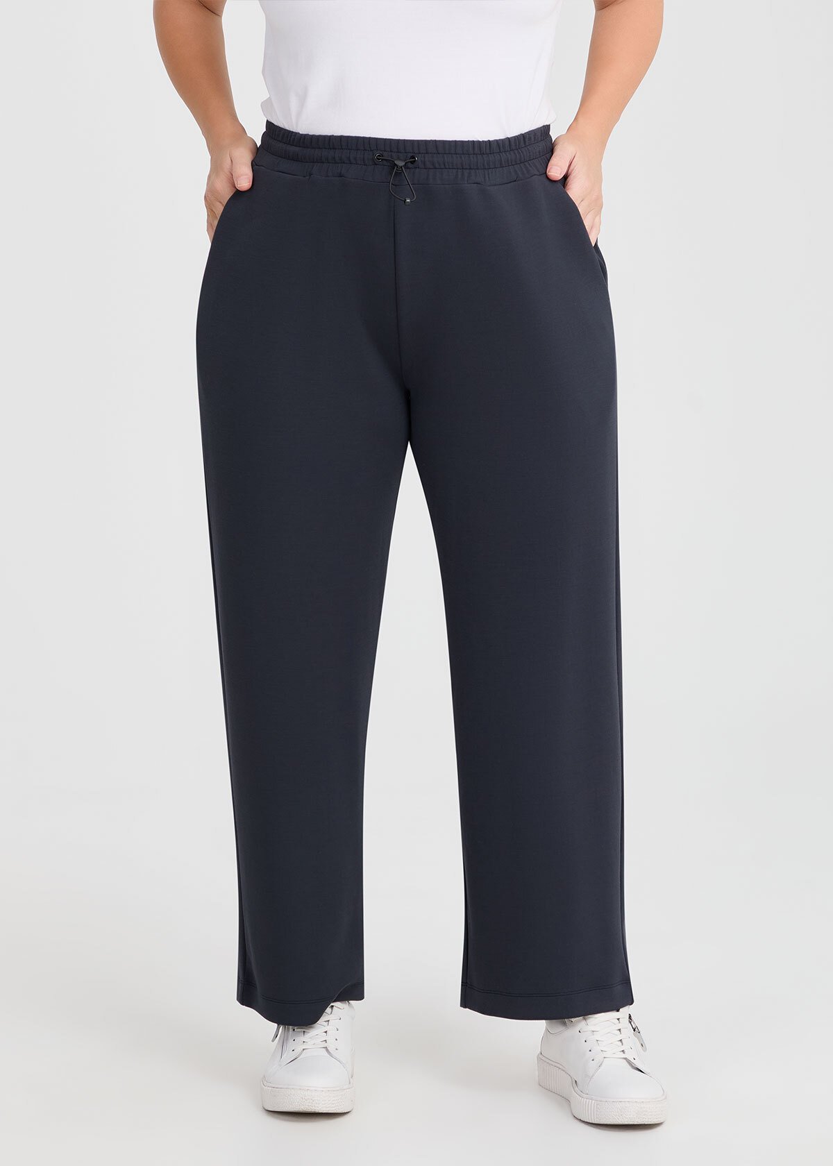 Shop Plus Size Modal Wide Leg Trackpant, Grey | Taking Shape NZ