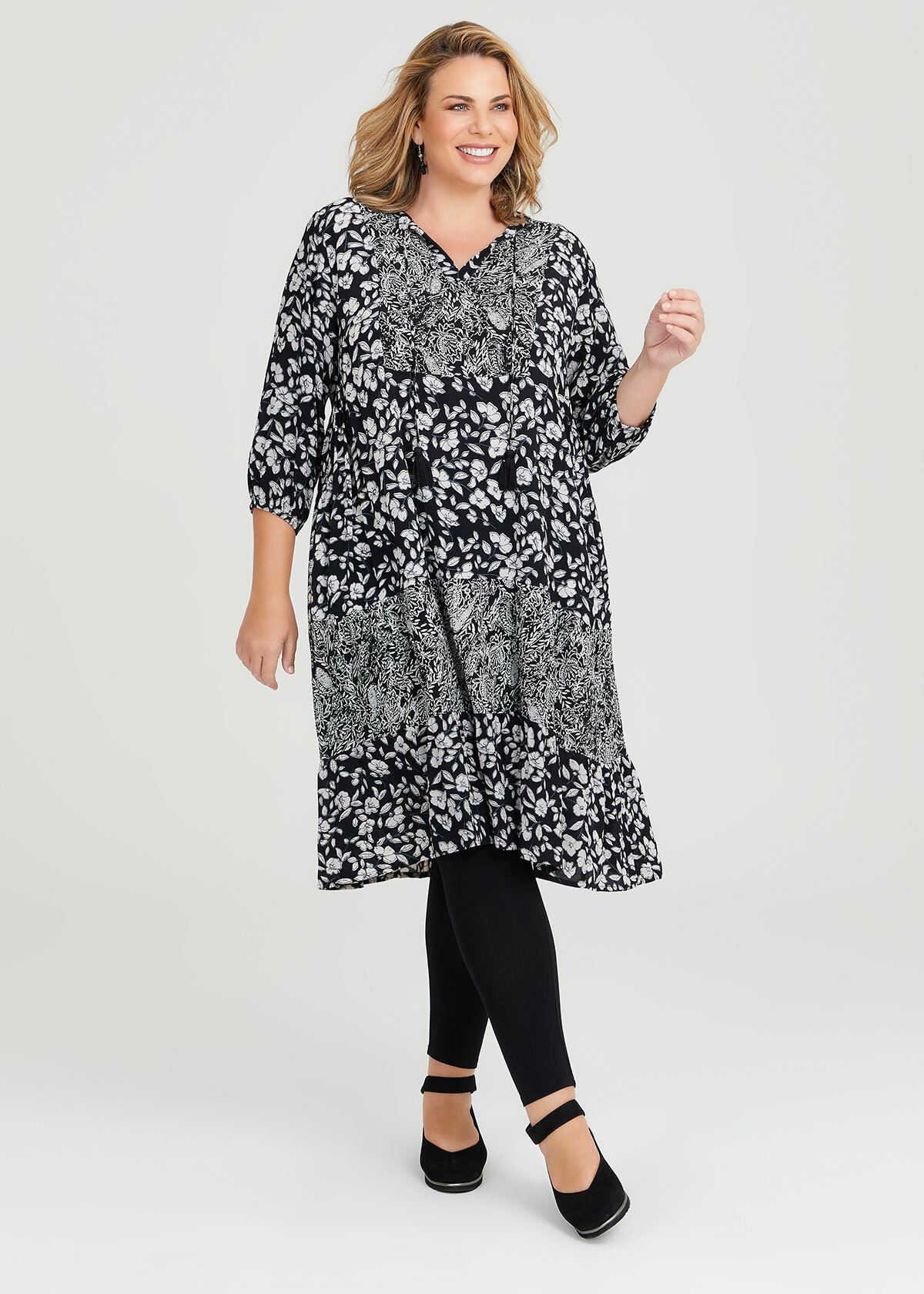 Shop Plus Size Natural Florence Tier Dress In Multi Taking Shape Au