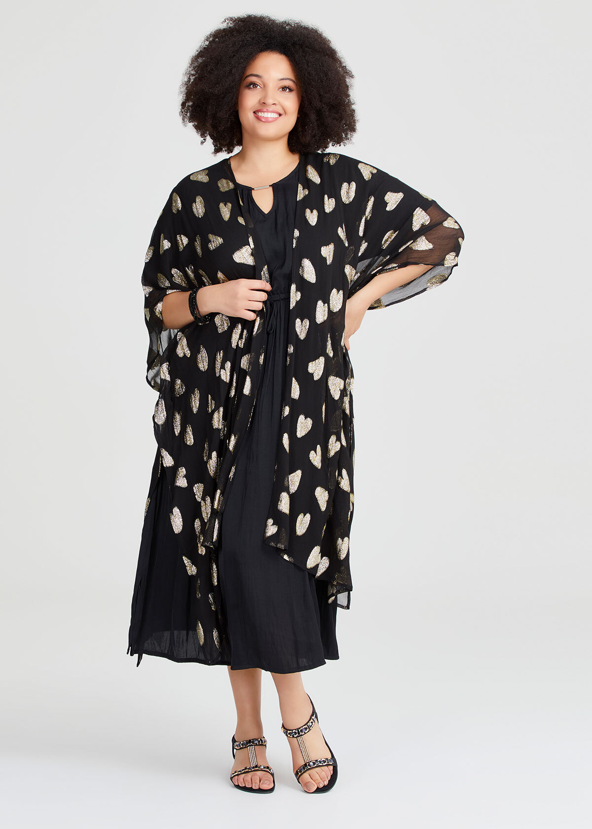 Shop Heart Jacquard Cape in Black | Accessories | Taking Shape NZ