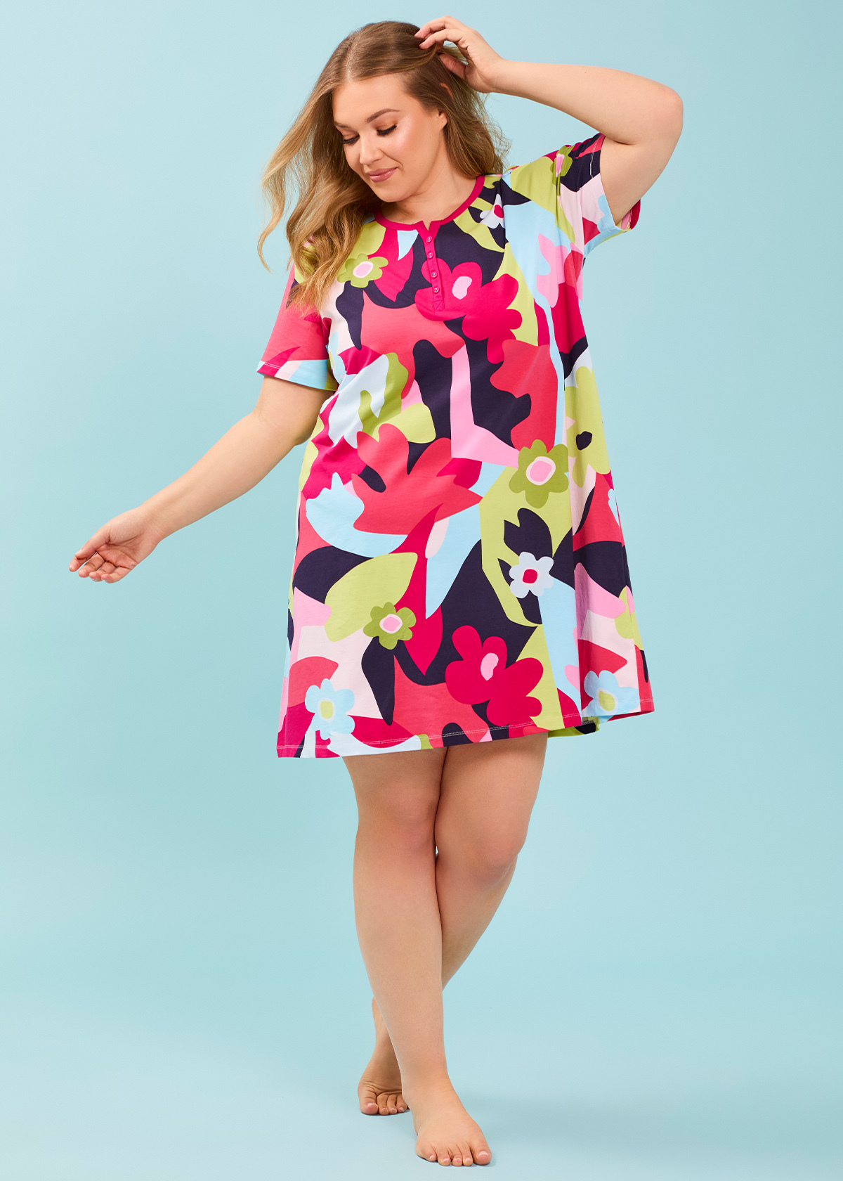 Shop Plus Size Australian Cotton Flora Nightie, Multi | Taking Shape CA