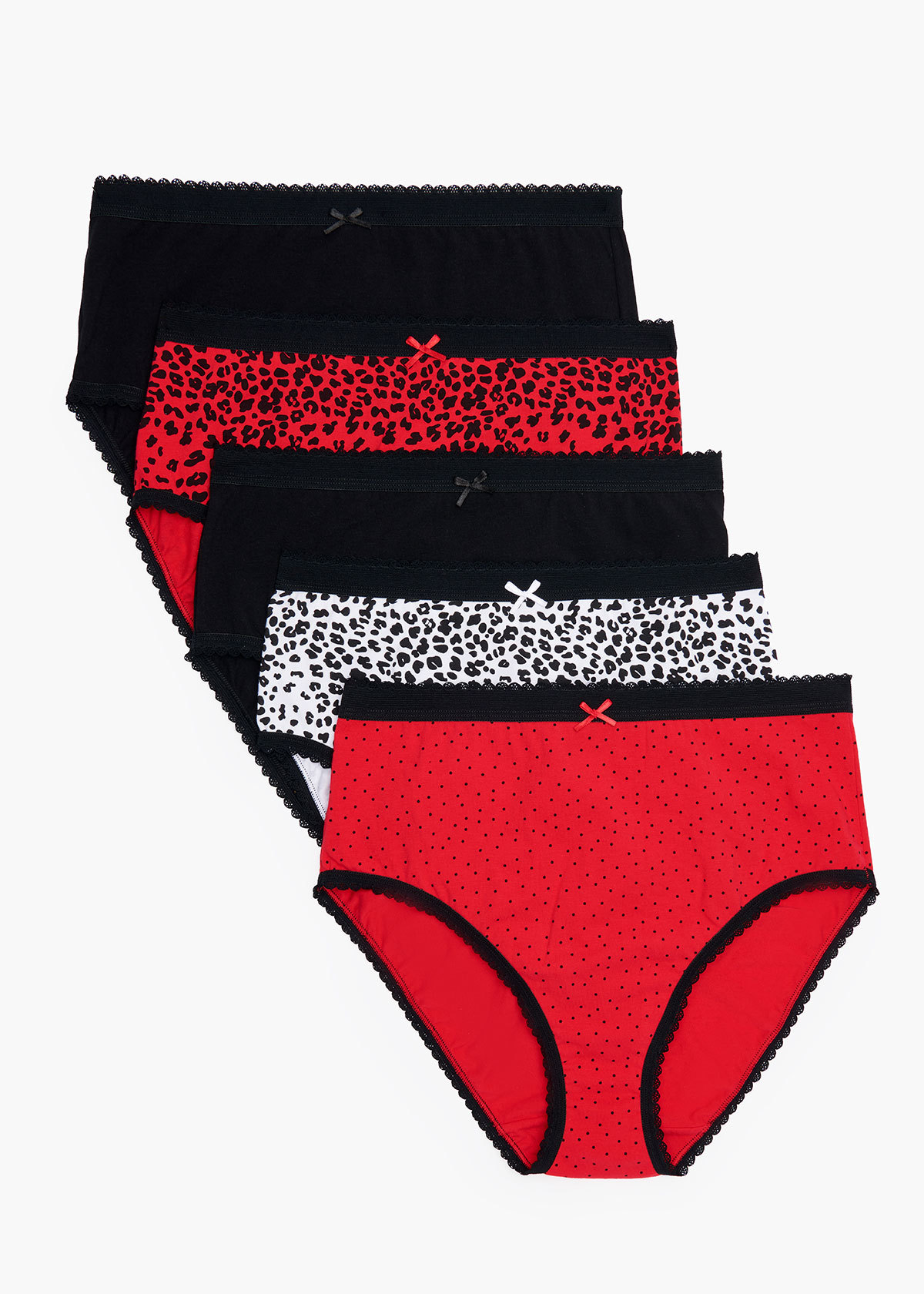 Shop Plus Size 5 Pack Animal Print Briefs in Multi | Taking Shape AU
