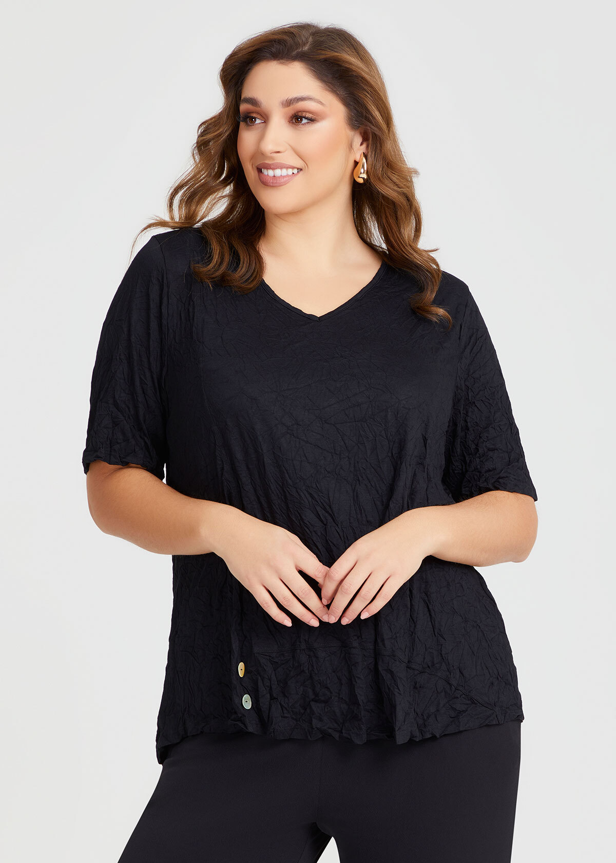 Shop Plus Size Bamboo Blend Alma Top, Black | Taking Shape AU