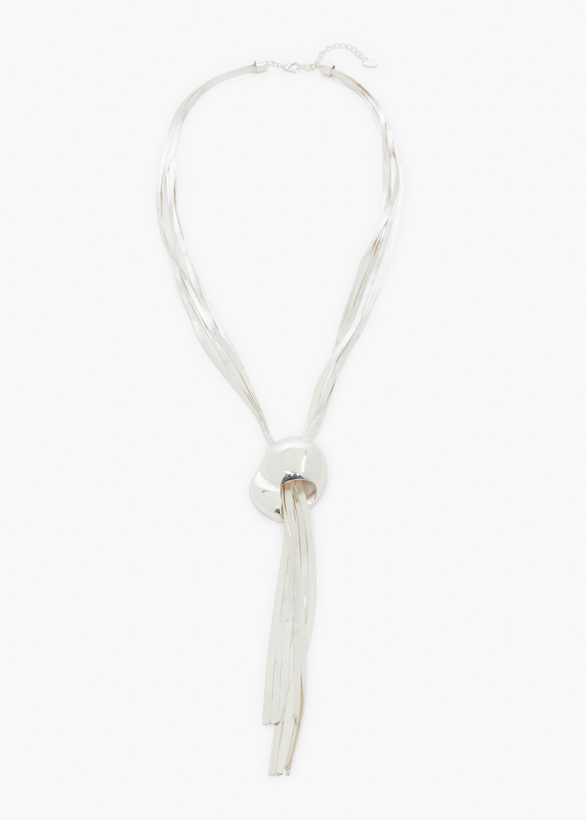 Shop Clean Metal Snake Chain Lariat in Silver | Accessories | Taking ...
