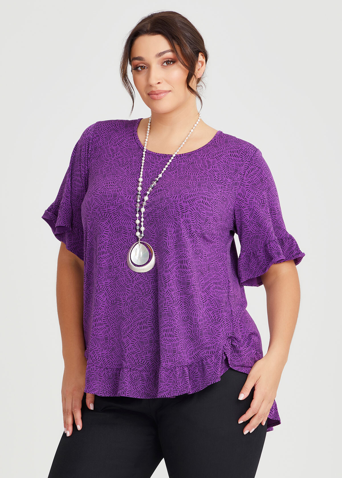 Shop Plus Size Salsa Matchstick Luna Top, Purple | Taking Shape NZ