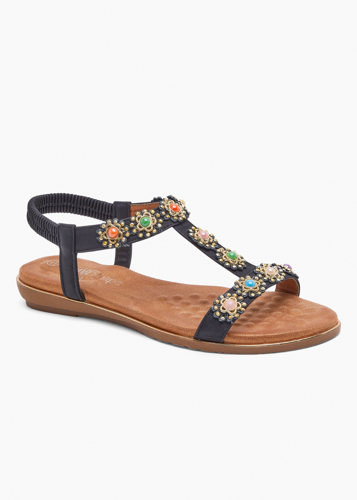 Shop Black Multi Stone Flex Sandal | Comfortable Shoes | Taking Shape AU