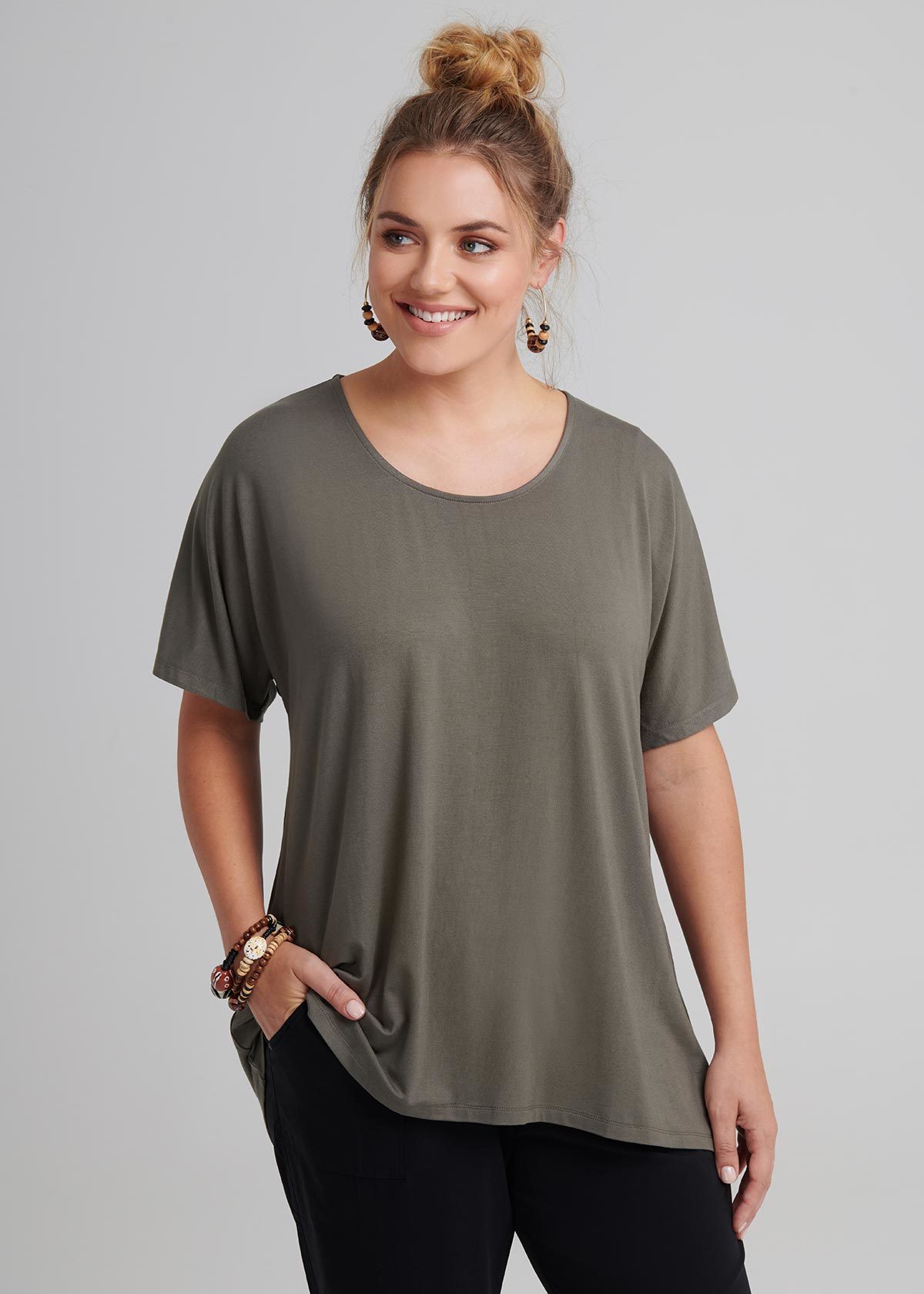 Shop Plus Size New Edition Flowy Top, Green | Taking Shape AU