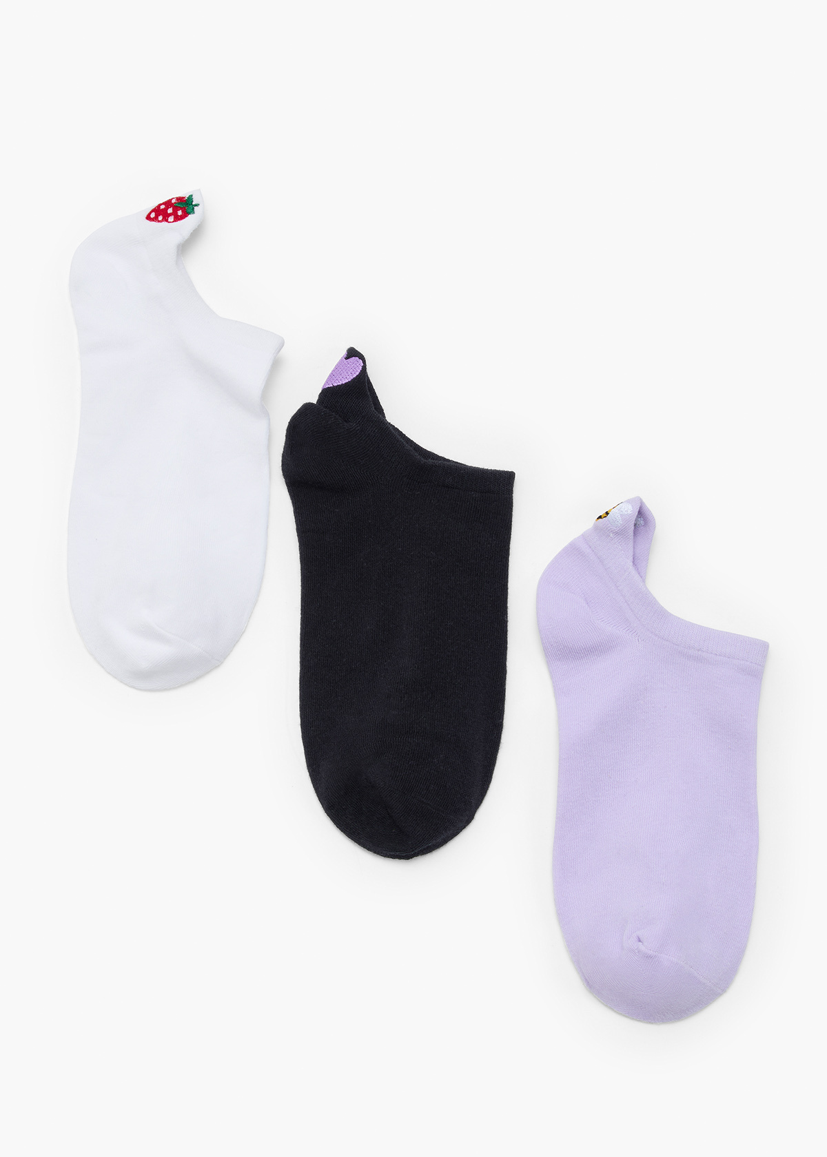 Shop 3 Pack Cotton Embroidered Socks in Multi | Accessories | Taking ...