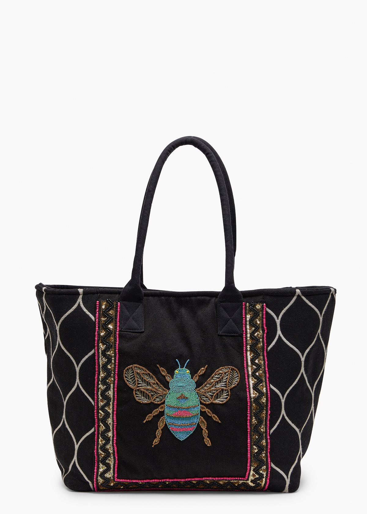 Shop Beaded Bee Tote Bag in Black | Accessories | Taking Shape AU