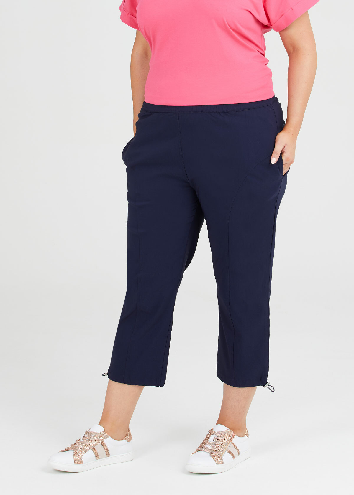 Shop Plus Size Bengaline Crop Pant, Blue | Taking Shape AU