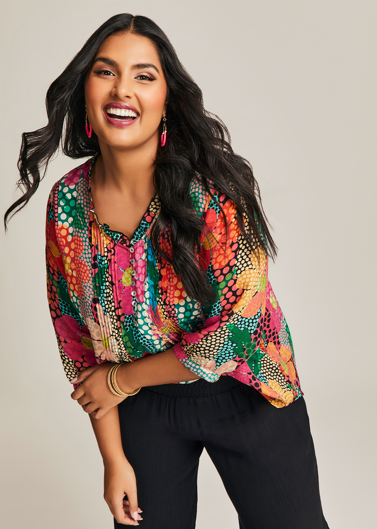 Shop Plus Size Natural Sorrento Sun Top, Multi | Taking Shape AU