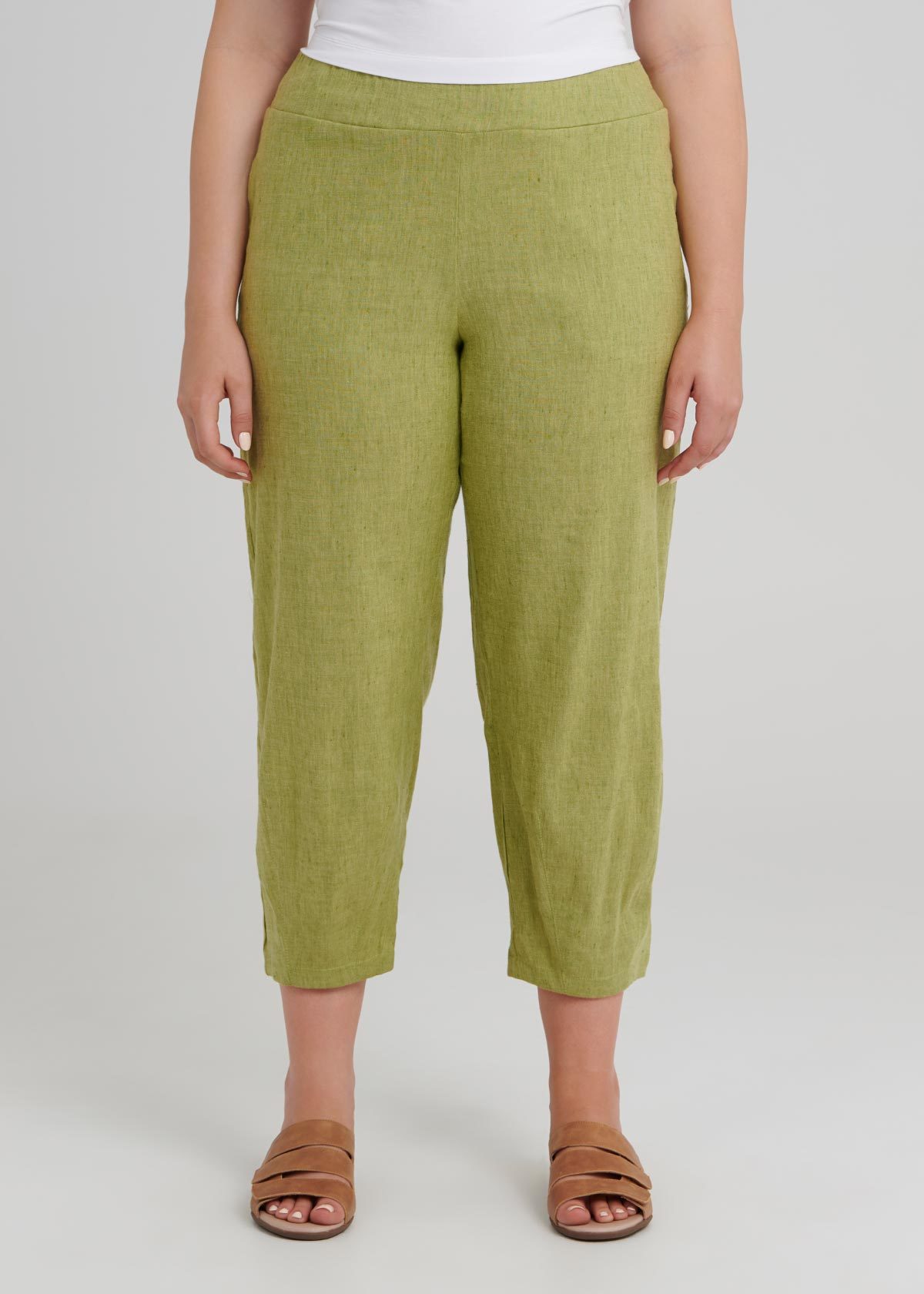 Shop Plus Size Messina Linen Pant, Green | Taking Shape AU