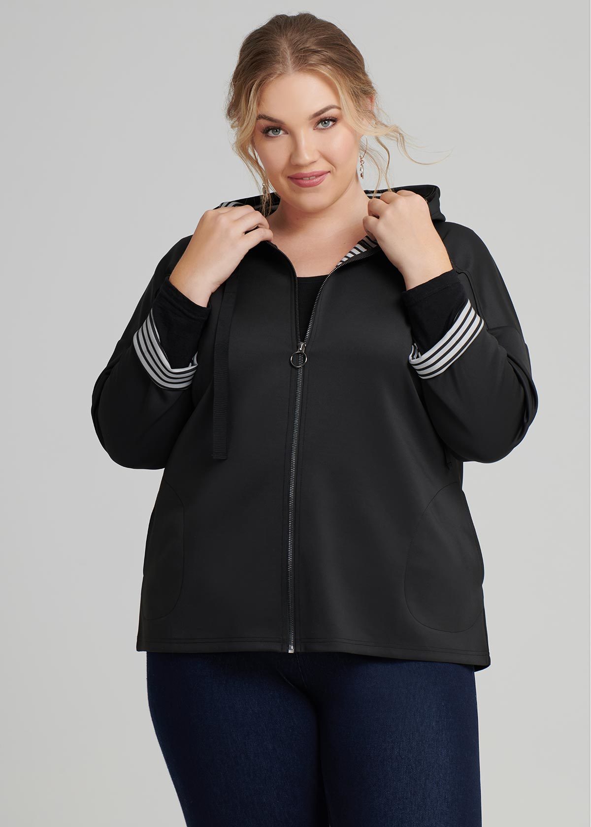 Shop Plus Size Winter Hooded Jacket in Black | Taking Shape AU