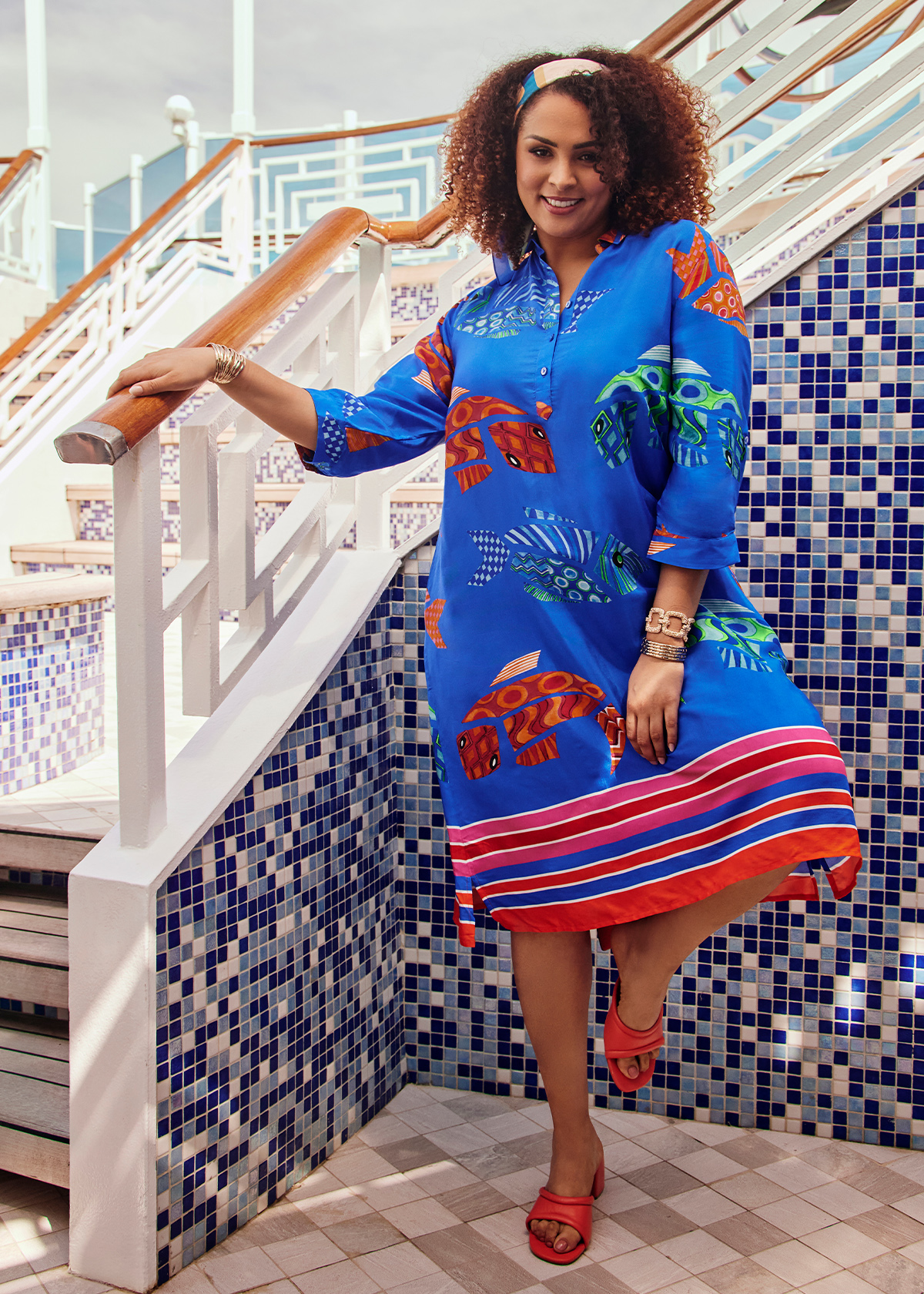 Shop Plus Size Kerri Natural Dress, Multi | Taking Shape NZ