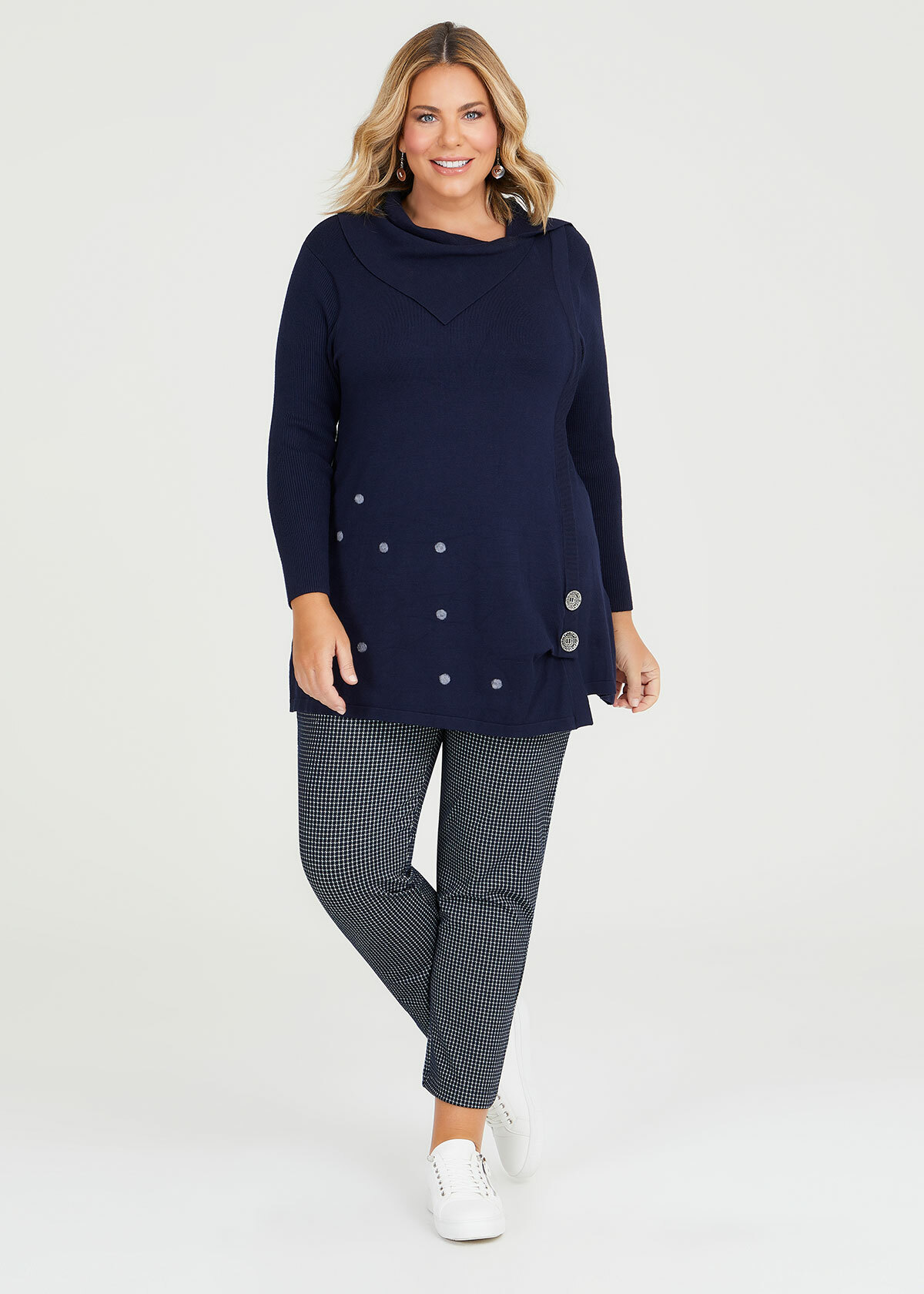Shop Plus Size Felt Spot Natural Jumper, Blue | Taking Shape AU
